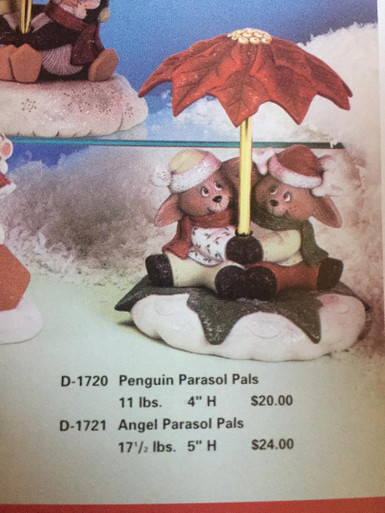 Dona's 1720 Penguin Parasol Pals, 4"h - Vintage Ceramic Molds