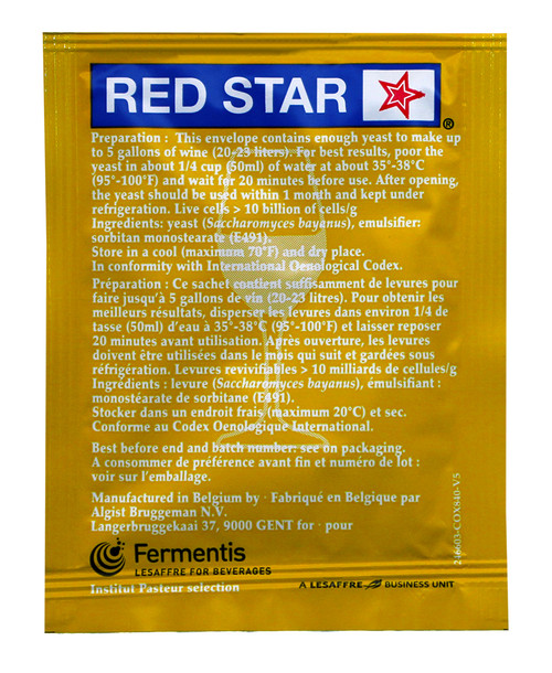 Red Star Premier Blanc Wine Yeast - 1 Pack - Home Brew Ohio