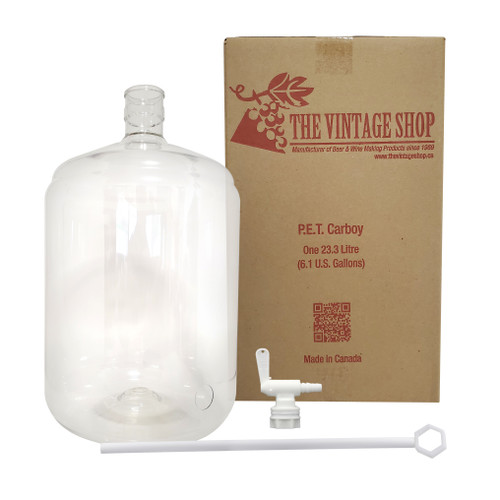 Complete Vintage Shop 6 Gallon Ported Plastic Carboy with Spigot and ...