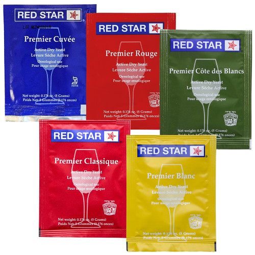 Home Brew Ohio Red Star Sampler Wine Yeast (Pack of 5) Great for Making ...