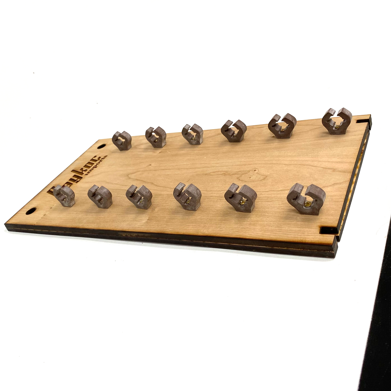 Pipe Display Board Holds 12 Pipes Solid Wood - Paykoc Pipes