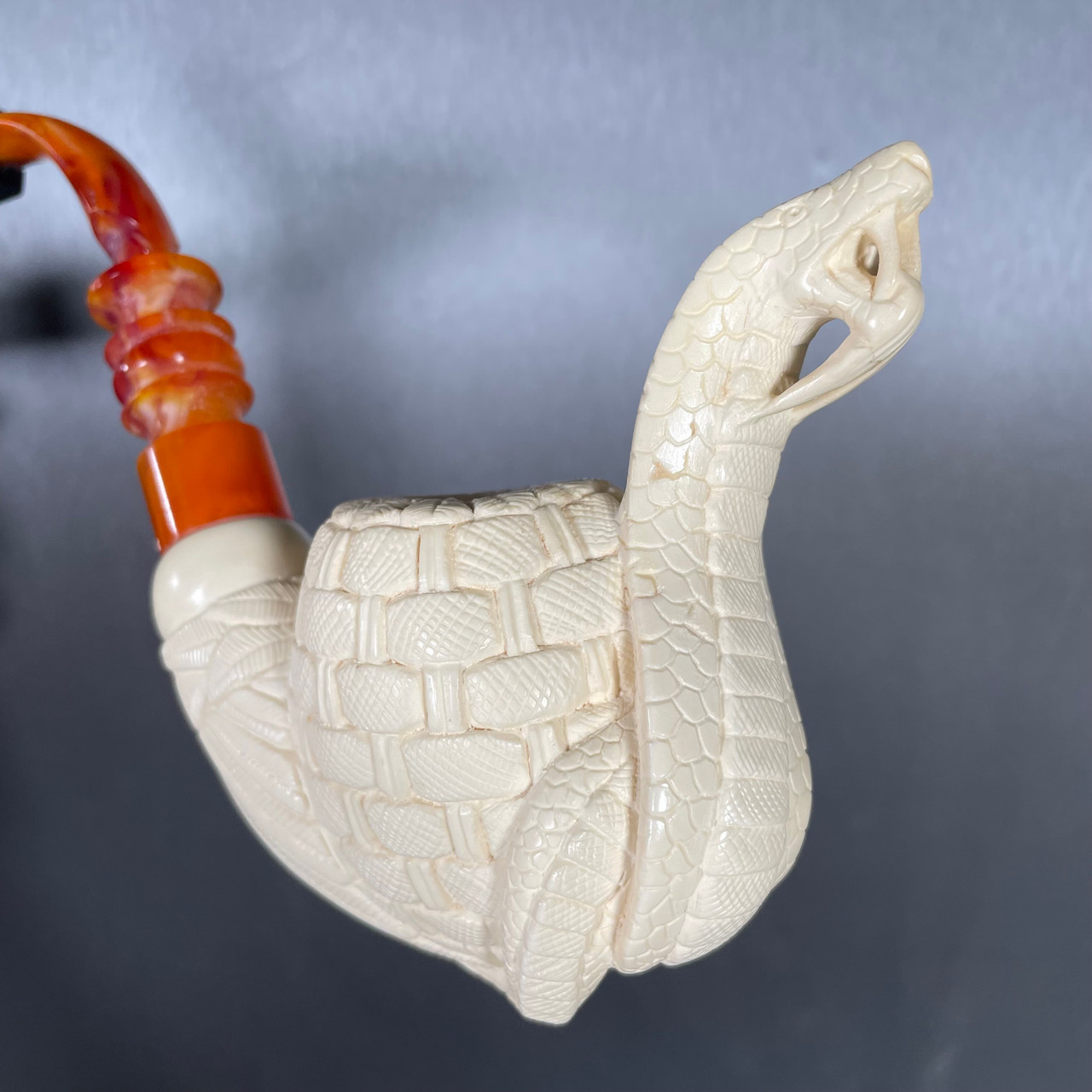 Cobra Snake in Woven Basket Baglan Master Carver Meerschaum Pipe 2022 ...