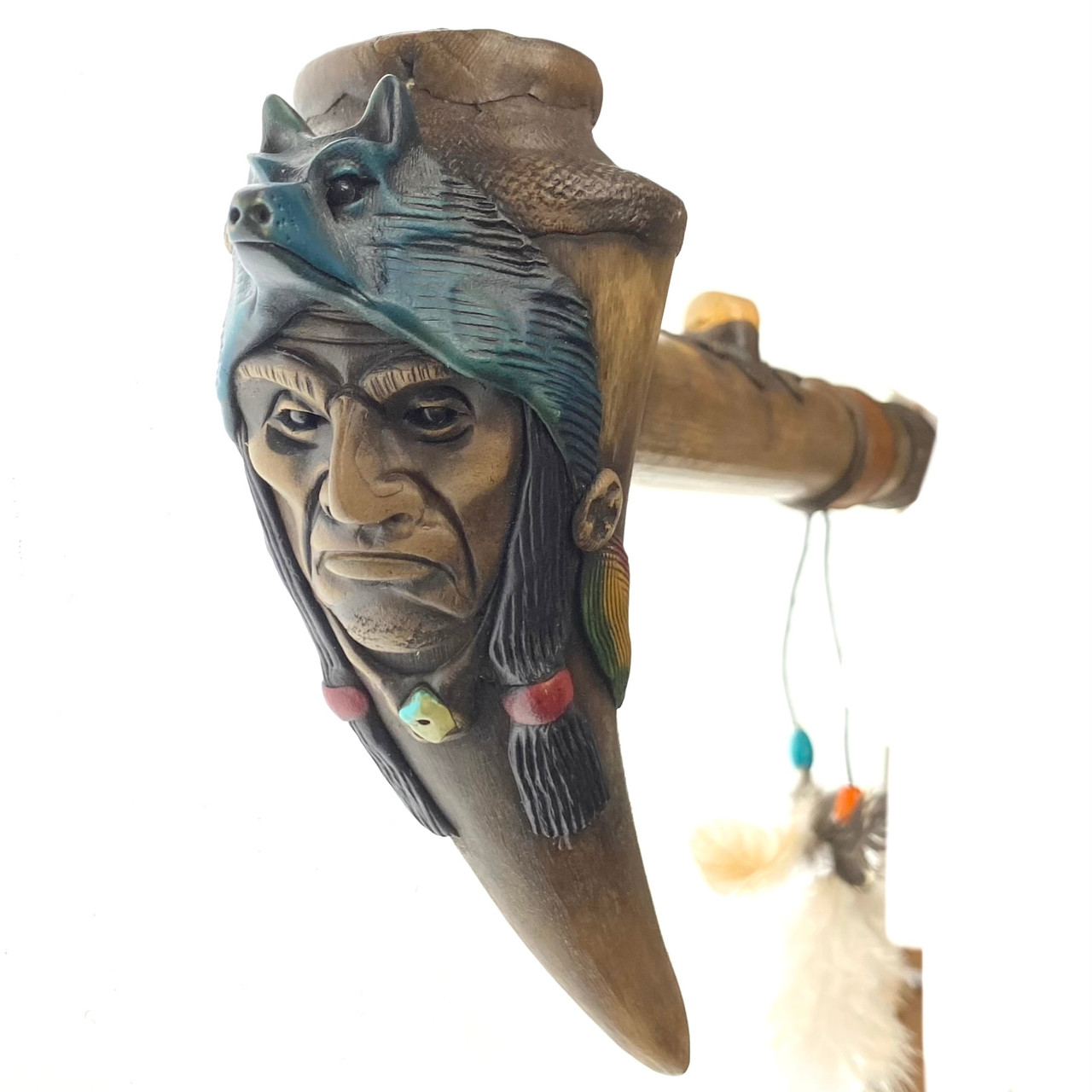 Native Peace Pipe made with Horn, Clay and Tagua 1 Count Assort ...