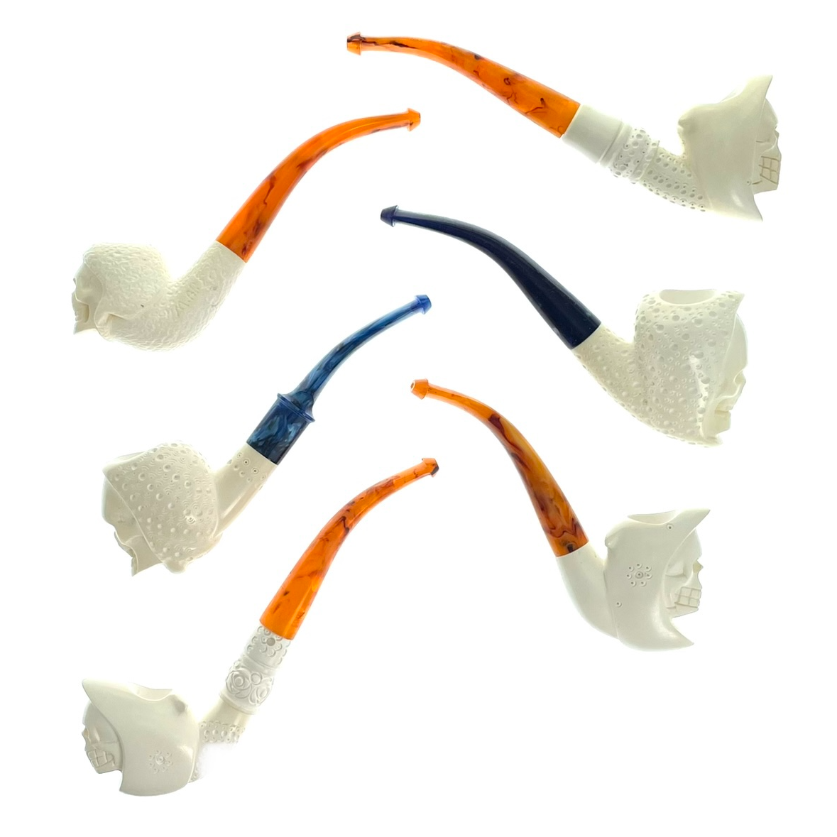 $65 Skull Grim Reaper Meerschaum Pipes, Assorted - Paykoc Pipes