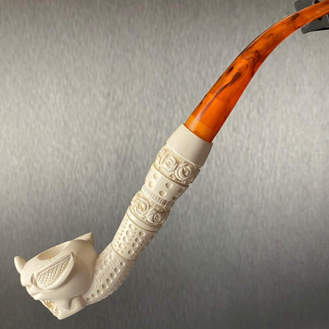 Hell Angel Devil with Wings 3/4 Bend Meerschaum Churchwarden Pipe by ...