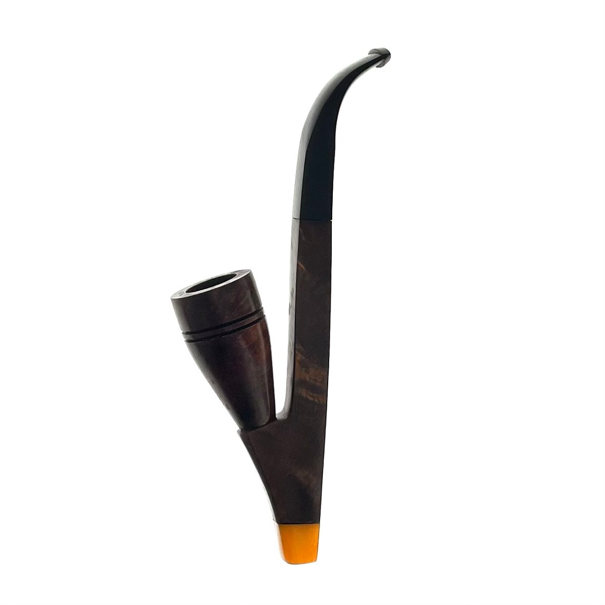 Saxophone Sitter Briar Knickerbocker Pipe - Paykoc Pipes