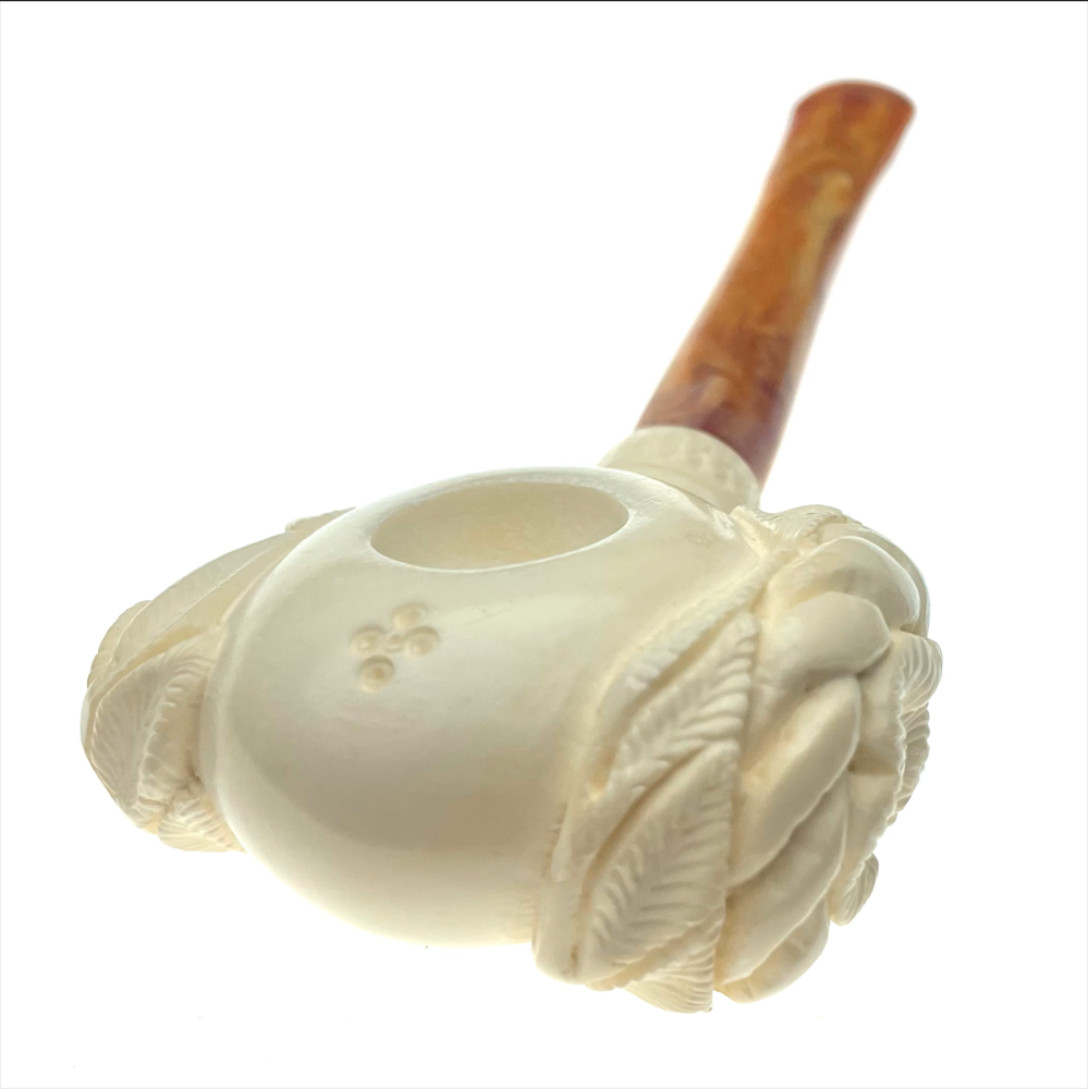 Floral Princess Leia Rose Bud Sides Meerschaum Pipe NO Bend by Paykoc ...