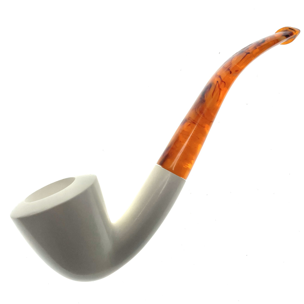 Smooth Flat Top Finish Dublin Meerschaum Tobacco Pipe 1/2 Bend Stem by ...