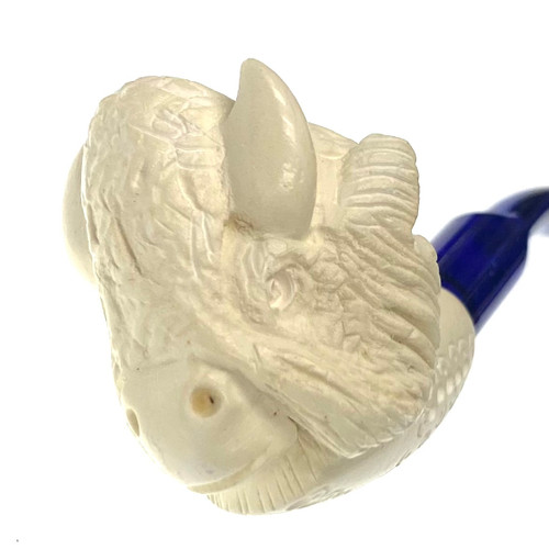 Mini Buffalo Pipe With Case Miniature Meerschaum M60051 - Paykoc Pipes