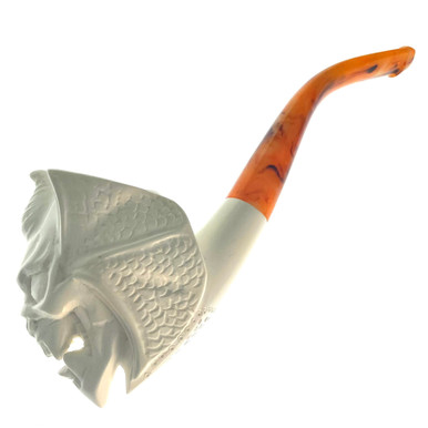 Skull Aqua Bat Demon Man Meerschaum Tobacco Pipe M08323 - Paykoc Pipes