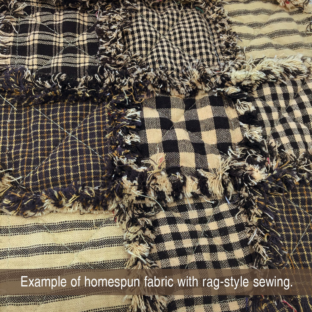 Primitive Black 1 Homespun Plaid Fat Quarter - Jubilee Fabric