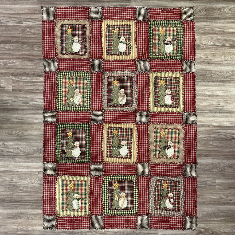 Ragged Shabby Snowman Quilt Pattern - Printed - Jubilee Fabric