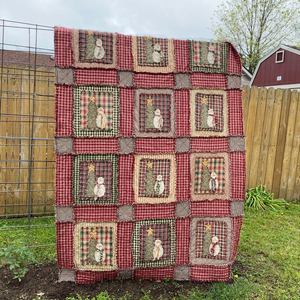 Shabby Snowman Rag Quilt Kit - Jubilee Fabric