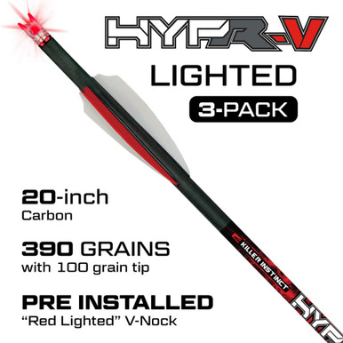 Lighted HYPR-V 20" Crossbow Arrows | Wyvern Creations
