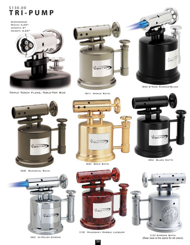 Vector Tri Pump Table Top Cigar Lighter - CigarToyz.com