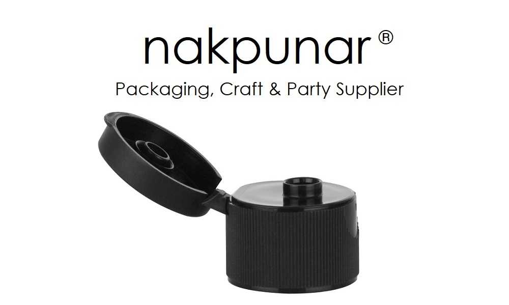 20/410 Black Snap-Top Flip Dispensing Cap with Ribbed Edge