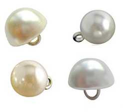 Pearl Bridal Buttons with Metal Shanks - Wedding Buttons