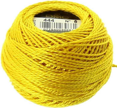 DMC Size 5 Perle Cotton Thread | 444 Dk Lemon Supplies