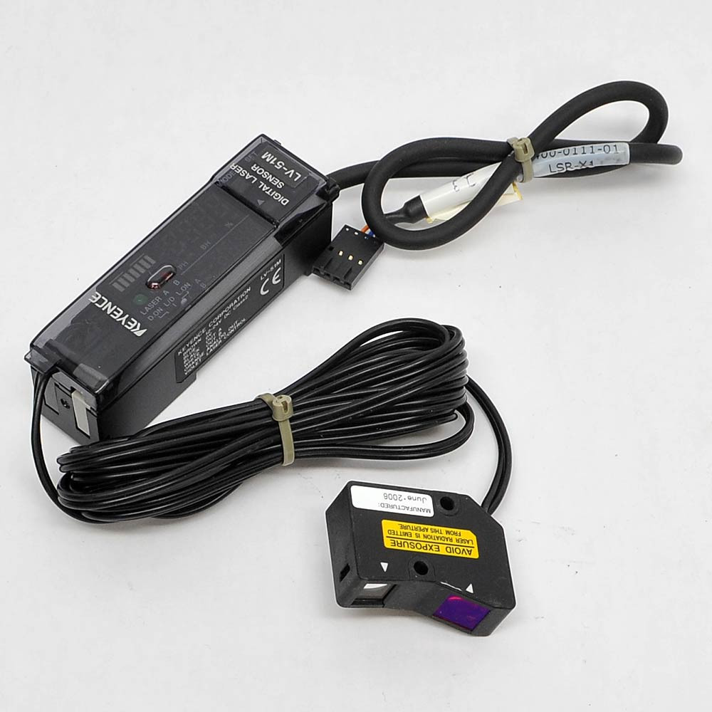 Keyence LV-H37 Sensor Head with LV-51M Digital Laser Sensor Amplifier ...