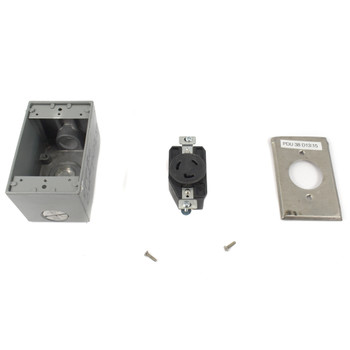 Aluminum 1-Gang Outlet Device Box w/ Hart-Lock 20A 250V Receptacle L6 ...