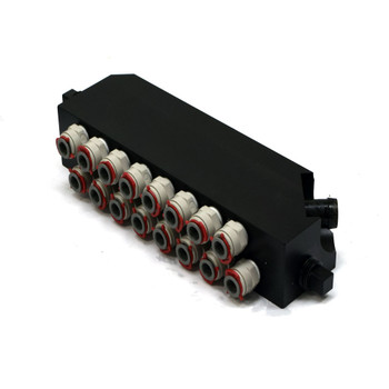 16-Port Hydraulic Manifold Assembly Black Plastic ABS Composite 3/8"-18 ...
