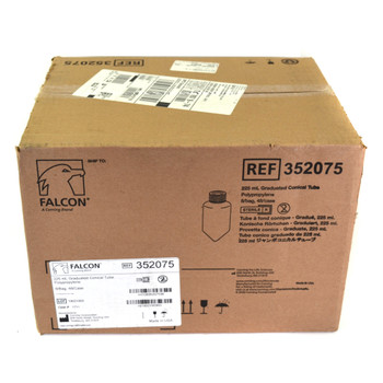 Falcon 352075 PP Centrifuge Tube Conical Bottom w/ Plug Screw Cap 225mL ...