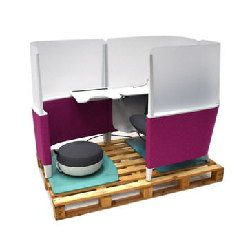 Steelcase Brody Privacy Cubicle Work Study Pod Lounge Chair Desk & Foot ...