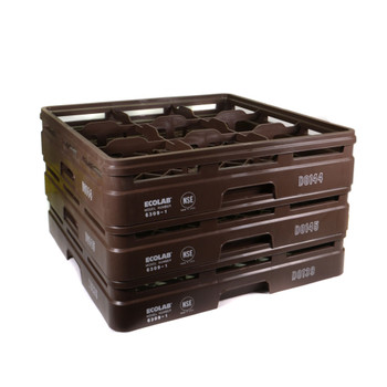 Ecolab 6309-1 Brown NSF Industrial Stacking Glass Washing Rack (3)