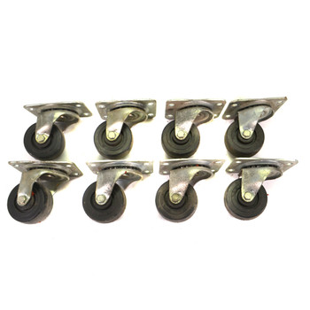 Payson Industrial Steel Swivel 2.5" Flat Base Rolling Caster Wheels (8)