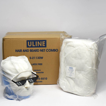 Uline S-21130W Polypropylene Hair and Beard Nets (1000)