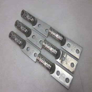 Lot of 6 Ilsco CRA-750L2 - No. 17 Long Barrel Double Hole Compression Lugs