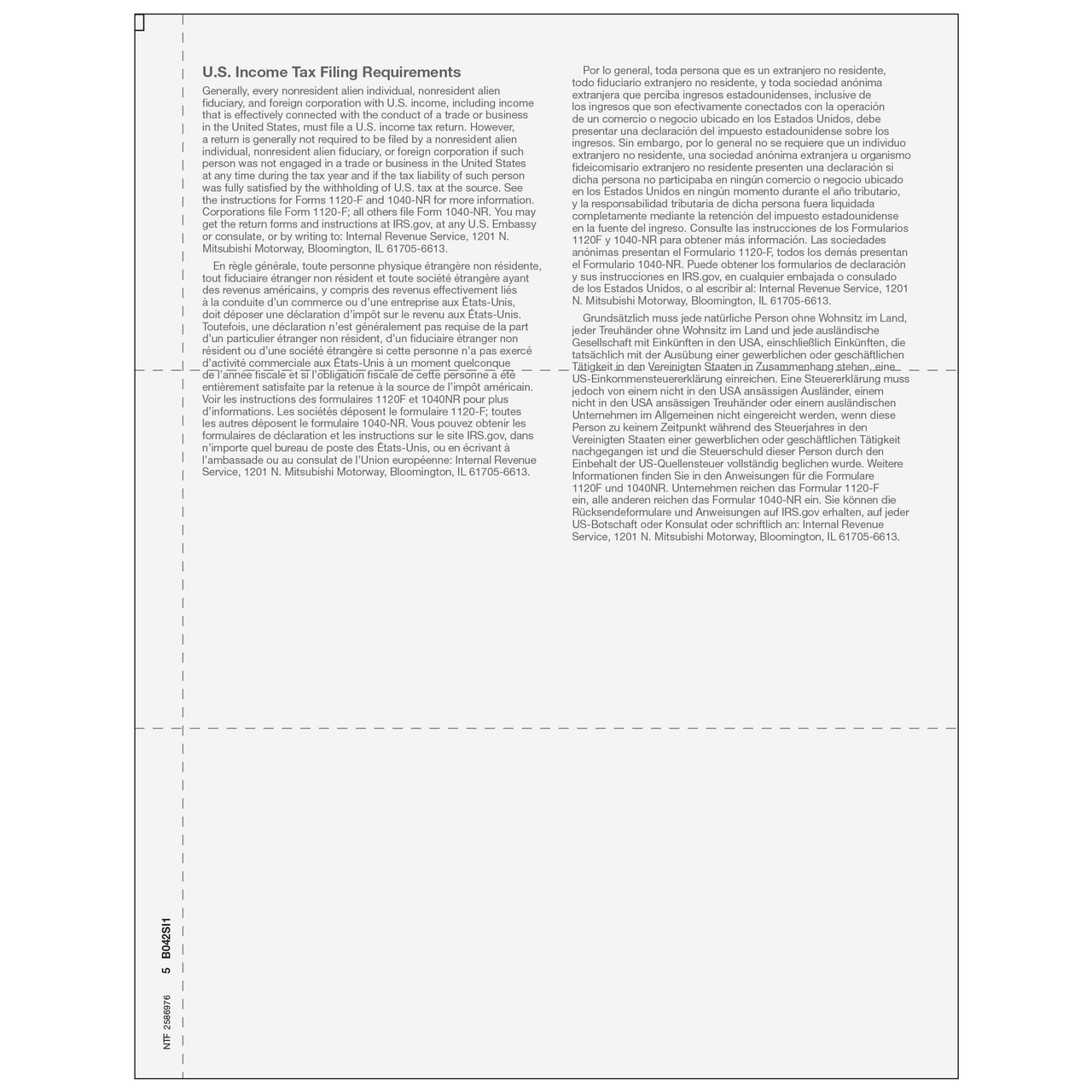 1042SB05 - Form 1042-S Foreign Person's U.S. Source Income - Recipient ...