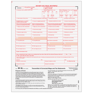 BW3C05 - Form W-3 Corrected Transmittal Employer Federal - BrokerForms.com