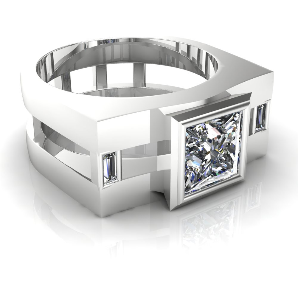 Gay Engagement Ring - Equality Design with 1 Carat Square Diamond in ...