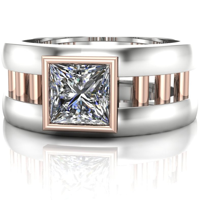 Gay Engagement Ring - Equality Design with 1 Carat Square Diamond in ...