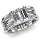 Men's Gay Engagement Ring, Two Stone Diamond Ring Double Band