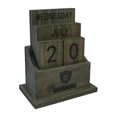 Las Vegas Raiders Wood Block Calendar at Wolf Iron Cues