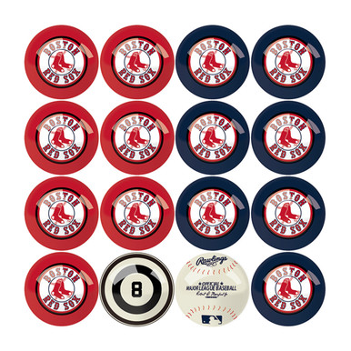 Boston Red Sox Pool Ball Set at Wolf Iron Cues