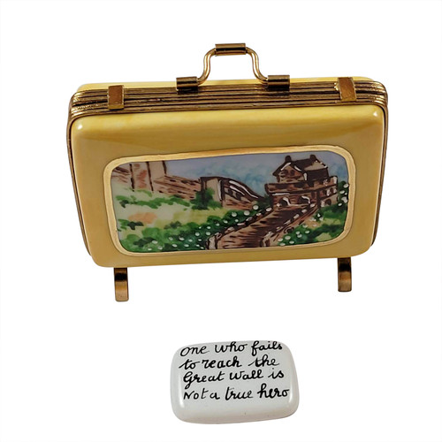 German Travel Suitcase W/Flag | Rochard Limoges Box | Christine's Closet