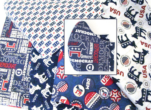 3-layer Face Mask in Political Democrat Print | Made in the U.S.A.