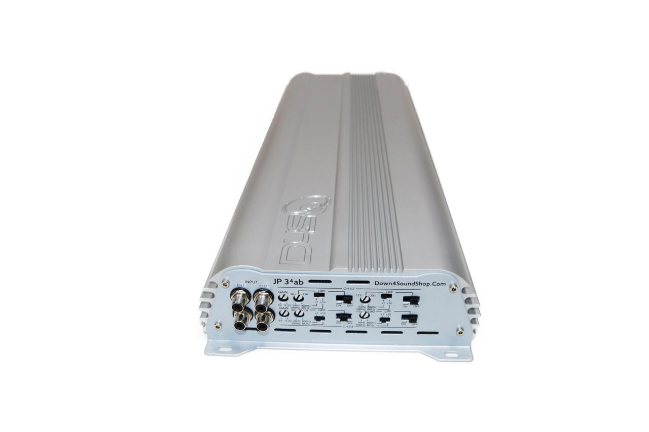 DOWN4SOUND JP34 AB WHITE SILVER | 590W RMS - 4 CHANNEL AMPLIFIER - Down4Sound Shop