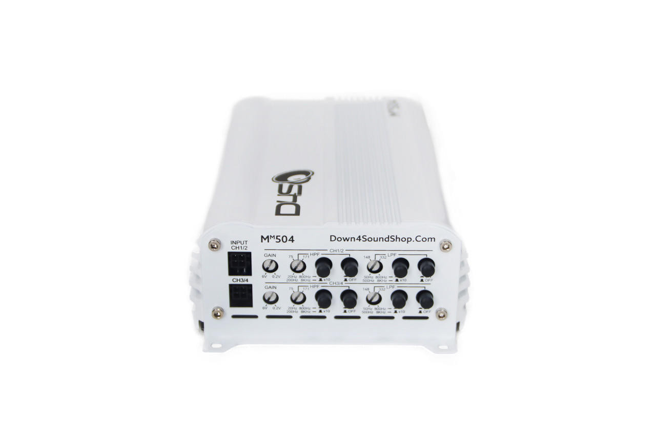 DOWN4SOUND MM504 (MINI MAXX) - WHITE GLOSS | 300W RMS MINI 4 CH CAR ...
