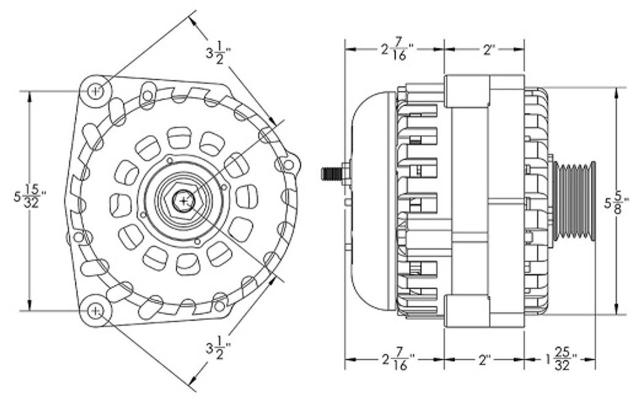 250 Amp Black Billet High Output Alternator for GM 2 pin WITH RVC ...