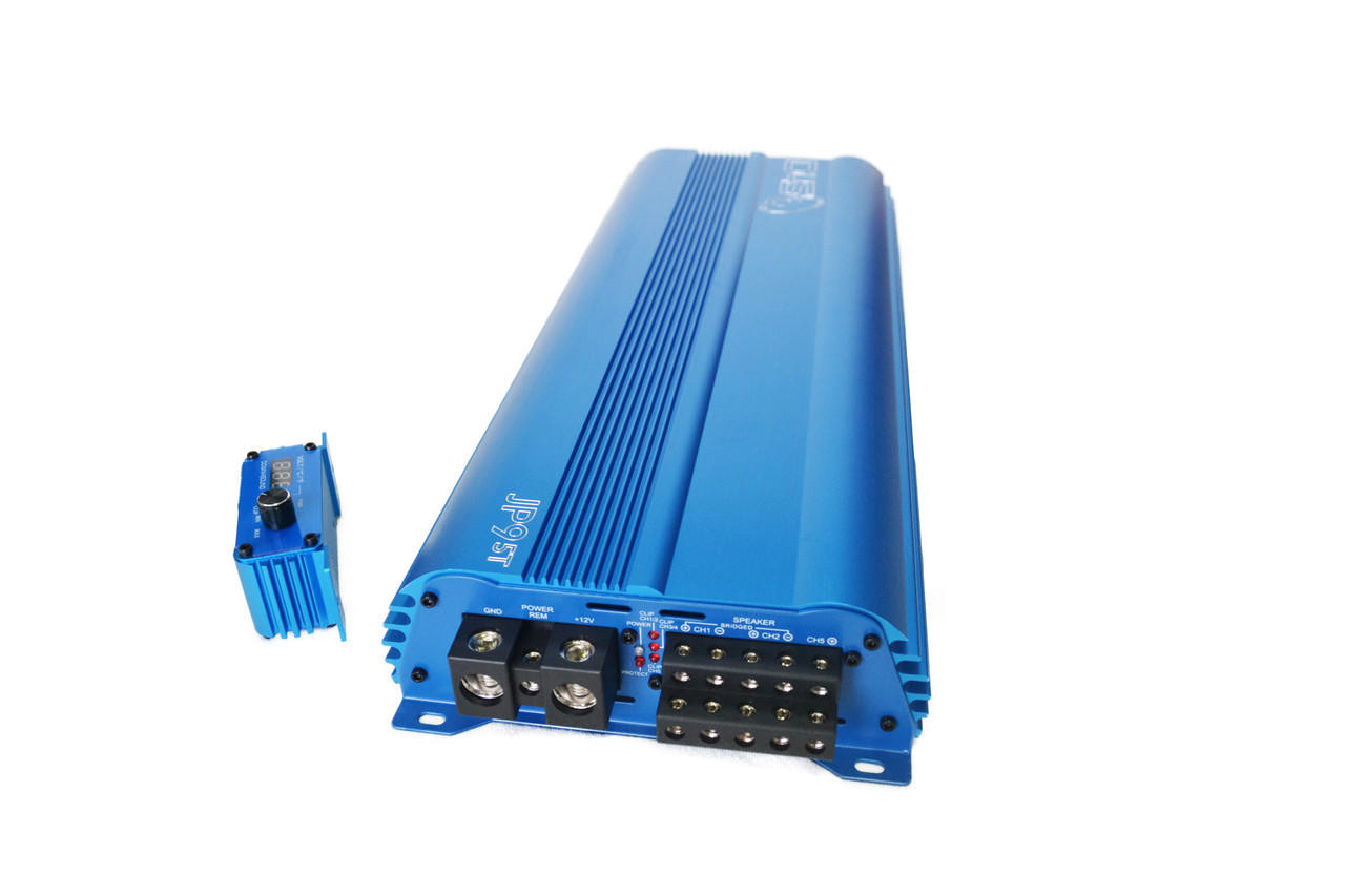 DOWN4SOUND JP95T BLUE | 1500W RMS - 5 Channel Amplifier - Down4Sound Shop
