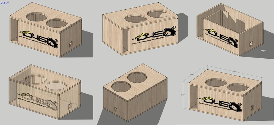 DOWN4SOUND | PRO-FAB BIRCH FLAT PACK 2 15 | 2 15 SUB BOX | DIY DUAL 15 ...
