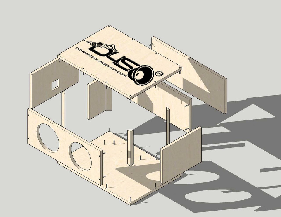 Down4Sound PRO-FAB Birch DIY Flat Pack - Dual 8 -Inch Ported Subwoofer ...