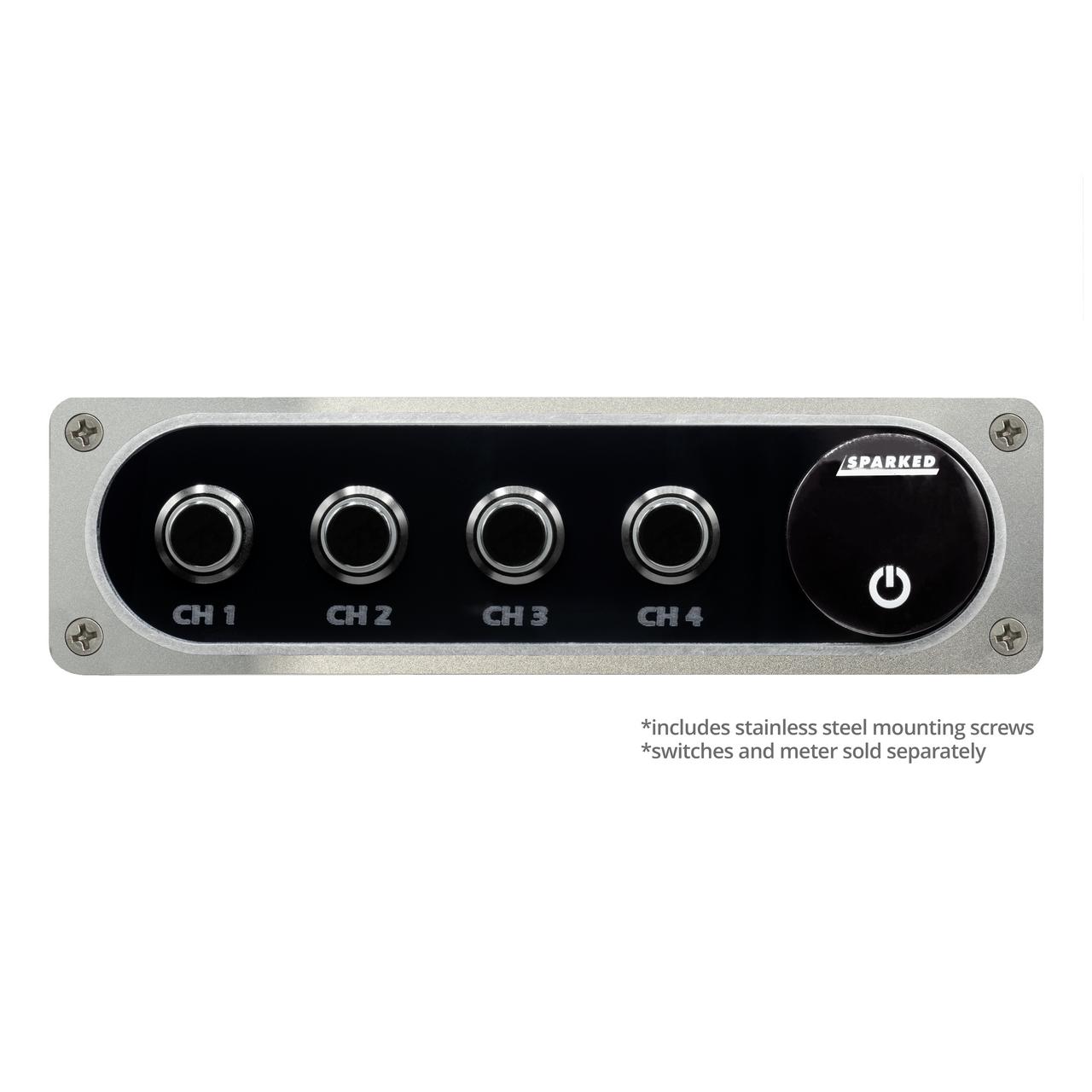 Illuminated Silver Single DIN Aluminum Switch And Voltmeter Panel ...