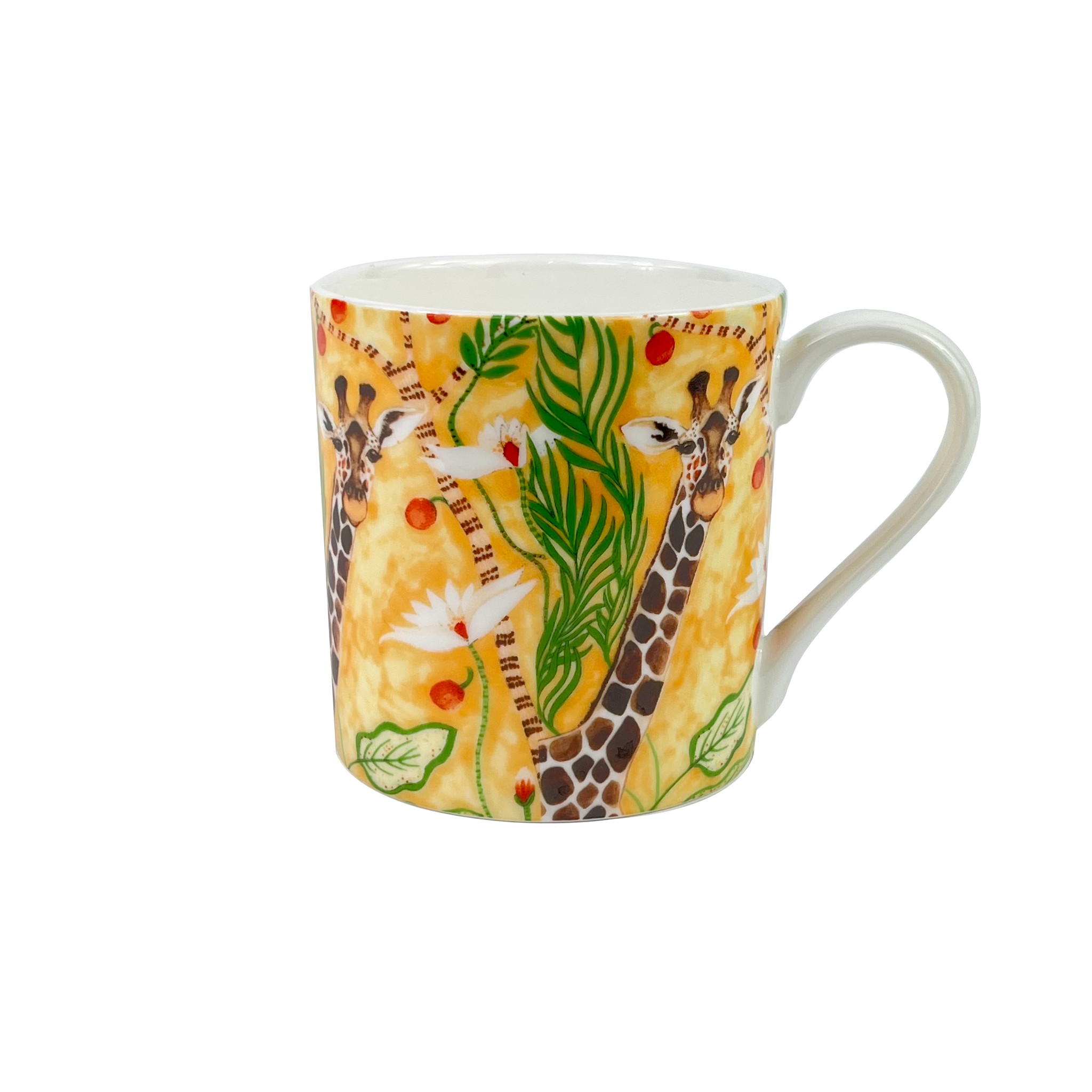 Giraffe Illustrated 375ml Bone China Mugs