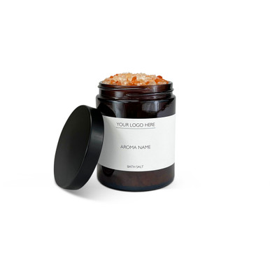 180ml/210g Himalayan Salts in a Brown Pharmacy Jar - Heaven Scent Wholesale