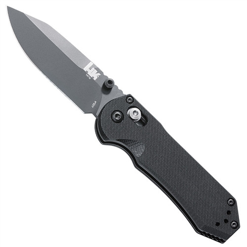 Benchmade HK Mini AXIS Folder Knife, D2 Black Plain Blade